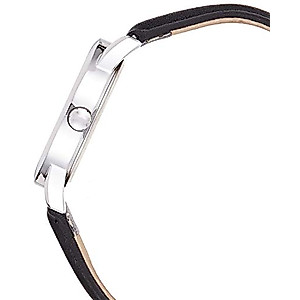 Timex Men's Easy Reader Bold 43mm Watch – Silver-Tone Case White Dial with Black Leather Strap