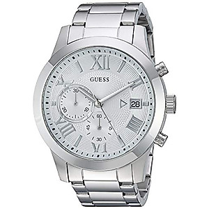 GUESS Stainless Steel Chronograph Bracelet Watch with Date. Color: Silver-Tone (Model: U0668G7)