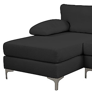 Casa Andrea Milano Luxury Modern Large Boucle U-Shape Sectional Sofa, Double Extra Wide Chaise Lounge Couch