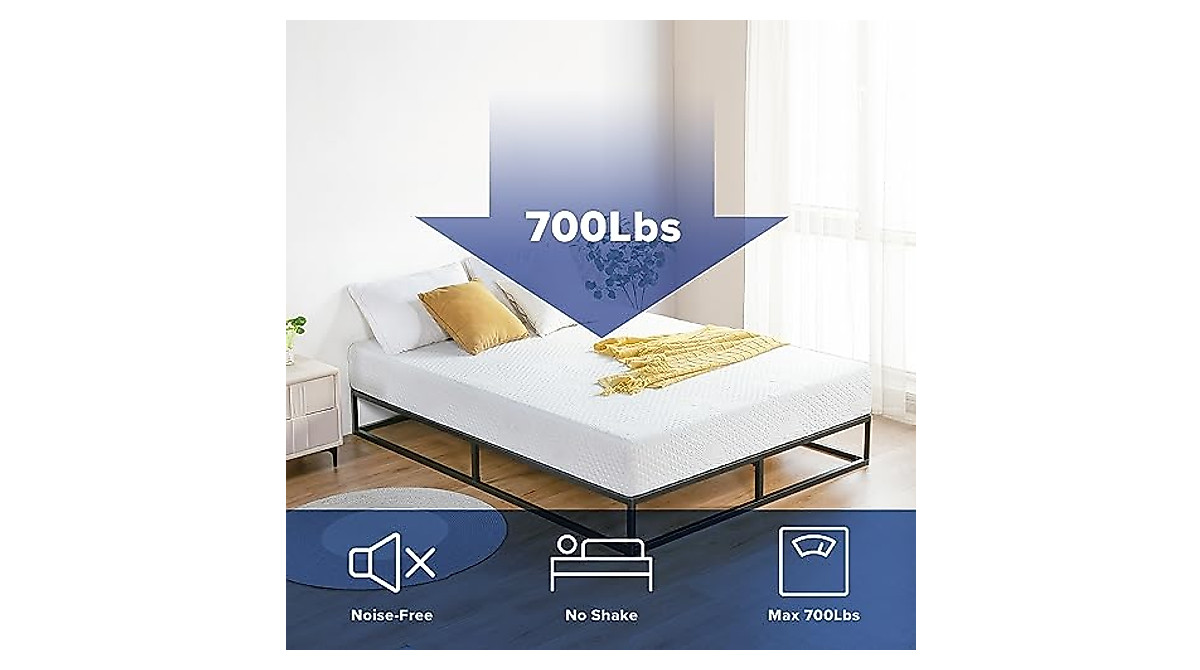Olee Sleep 9 Inch Steel Bed Frame - No Box Spring Needed