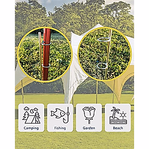 NACETURE Flag Pole Anchors 2 Pack - Grass Umbrella Anchors Stand - Heavy Duty Umbrella Spike Stainless Steel 304 Steel Umbrella Holder Ideal as Camping Tent Holder, Sand Auger, Telescoping Tarp Poles