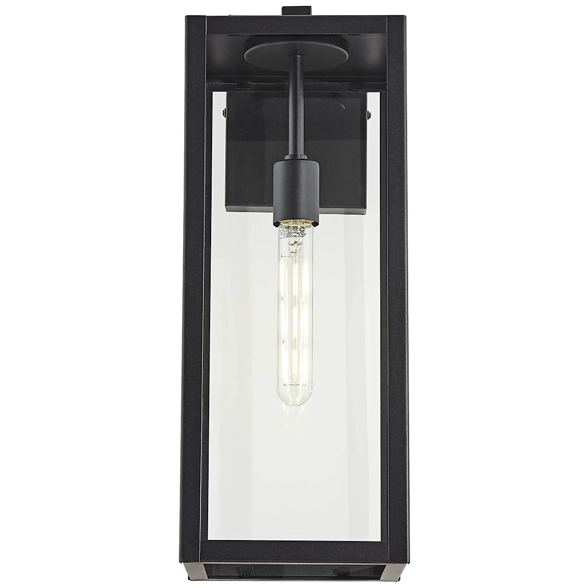 John Timberland Titan Modern Industrial Outdoor Wall Light Fixture Mystic Black Metal 20" Clear Glass Damp Rated for Exterior House Porch Patio Outside Deck Garage Yard Front Door Garden Home