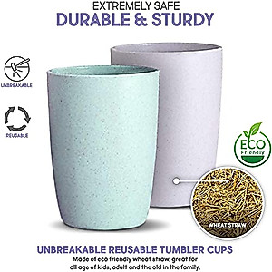 Wheat Straw Dinnerware Sets, 20 PCS Microwave Unbreakable Plates and Bowls Sets, Reusable Lightweight Tableware Dinner Dishes, Bowls, Cups, Plastic Dishes for Camping, Kitchen, RV, Dishwasher Safe