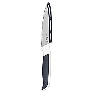 Zyliss E920216 Comfort Serrated Paring Knife, 10.5 cm/4 Inch, Japanese Stainless Steel, Black/White, Kitchen Knife/Vegetable Knife, Dishwasher Safe, 5 Year Guarantee