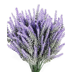 Luyue 8 Pack Artificial Lavender Flowers Bouquet Fake Lavender Plant Bundle for Wedding Home Decor Garden Patio Decoration