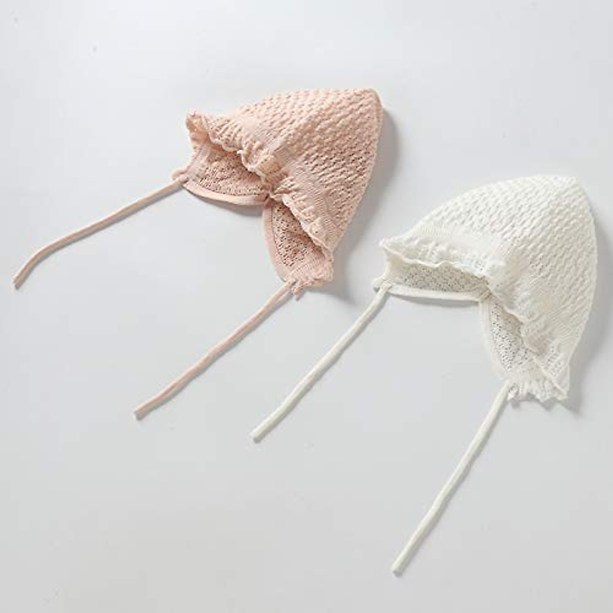 Vivobiniya Toddler Girl Lovely Flounce Knit Hats Baby Bonnets Newborn Baby Hats 0-8y (US, Age, 0 Months, 3 Months, Pink(Cotton))