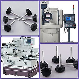 Swpeet 20Pcs M6 x 30mm Black Round Male Thread Knurled Clamping Knobs Grip Thumb Screw Assortment Kit, Knurled Handle Bolts Grip for Quick Remove Screws Clamping Screws