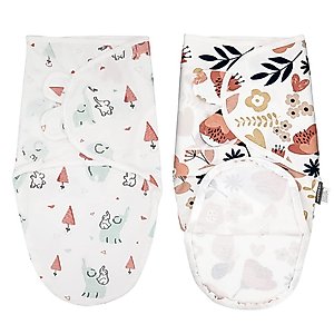 Baby Swaddle Blanket Boy Girl,Super Soft Material Newborn Adjustable Swaddles for 0-3 Months,2-Way Zipper Sleep Sack 2 Pack Wrap Set(Small/Medium)