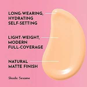 Lawless Conseal The Deal Long-Wear Full-Coverage Foundation - Sesame - Premium Self-Setting Foundation Powered by Natural Ingredients to Provide a Natural, Weightless Finish