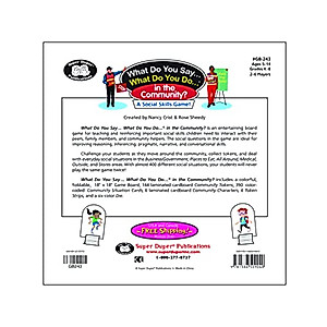 Super Duper Publications | What Do You Say... What Do You Do...® in The Community? Social Skills Board Game | 1-6 Players, Ages 5-12