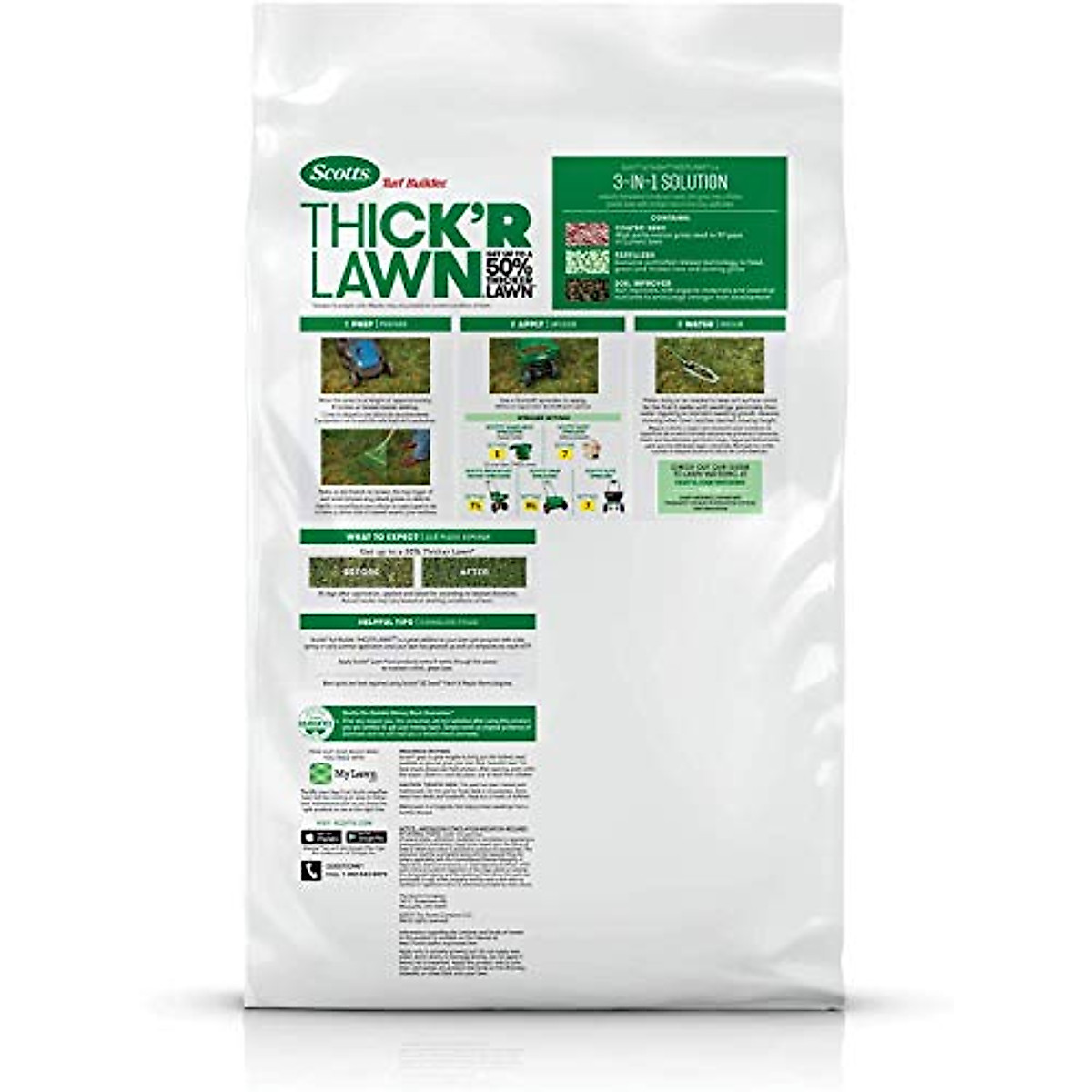 Scotts Turf Builder THICK'R LAWN Grass Seed, Fertilizer, and Soil Improver for Bermudagrass, 1,200 sq. ft., 12 lbs.