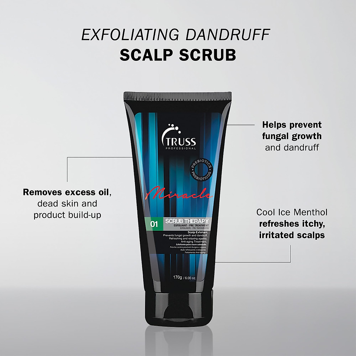 TRUSS Scrub Therapy Scalp Exfoliant Treatment - Anti Dandruff Treatment For Dry, Itchy & Flaky Scalp - Antibacterial Exfoliator