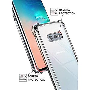 KIOMY Galaxy S10E Case Ultra Crystal Clear Shockproof Bumper Protective Phone Cover Hybrid Design Hard PC Back with Flexible TPU Raised Bezel & Enhanced Corners for Samsung Galaxy S10e Slim Fit Skin
