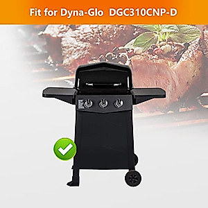 Hisencn Replacement Parts Grill Burner, Heat Plate Shield, Grill Grates for Dyna-Glo 3 Burner Open Cart Propane DGC310CNP-D, DGC310RNP-D, DGC310BNP-D, 19 3/5 inch Porcelain Coating Steel Cooking Grid