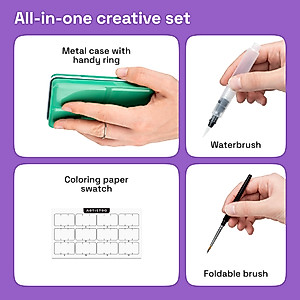 ARTISTRO Watercolor Paint Set 12 Colors, Travel Watercolor Set in Portable Box, Water Color Paint Sets for Kids, Mini Water Colors Paint Adult Set for Artists, Beginners, Amateur Hobbyists