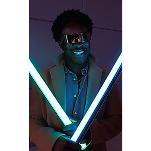 FEISEDY 80s Futuristic Cyclops Cyber Visor Sunglasses Men Women Punk Style Cosplay B2740