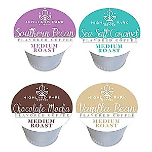Highland Park Coffee Single Serve Coffee Pods Compatible with Keurig K Cup Brewers, Flavored, Variety, 80 Count