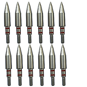 100/125/150/175/200 Grains Stainless Steel Archery Field Points, Arrow Target Field Points in Archery Field Tips and Broadheads 1 Dozen 12 PCS (T 19/64″-150grains)