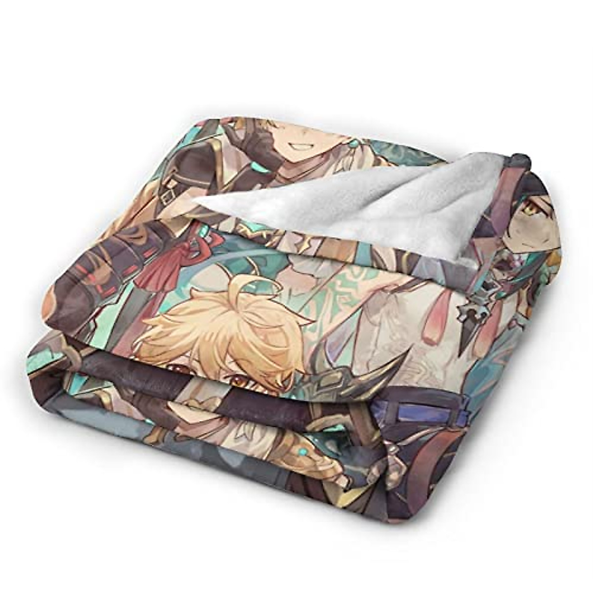 Ultra Soft Throw Blanket Genshin Game Flannel Blankets for Travelling Camping Sofa Bedroom Living Room Plush Decor Gifts 50"x40"