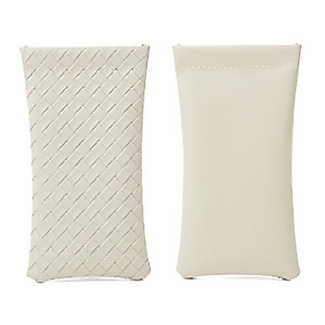 Vemiss 3 PACK Eyeglasses Pouch Squeeze Top Sunglasses Case with 3 Sets Cleaning Cloth (Light Grey Pink Green)