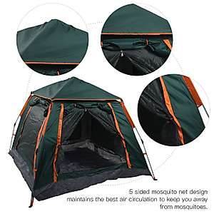 Quick Open Tent, 5 Sided Mosquito Net Design Waterproof Portable Foldable 4 Sided Tent with Shade Cloth, Camping Tents for Camping Gardening Hiking Fishing