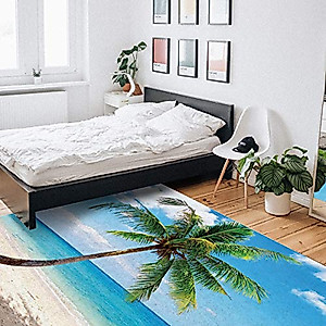 Fantasy Staring Area Rugs for Living Room & Bedroom, Palm Trees Tropical Summer Season Non-Slip Modern Carpet Children Playroom Soft Carpet Floor Mat Home Decor 2' x 3'