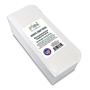 Primal Elements White Soap Base - Moisturizing Melt and Pour Glycerin Soap Base for Crafting and Soap Making, Vegan, Cruelty Free, Easy to Cut, Unscented - 5 Pound