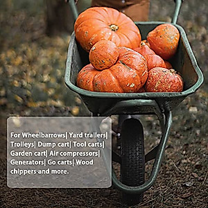 Parts Camp Gorilla Cart Wheels 13-Inch gorilla cart tires replacement 4.00-6 Flat-free Solid Tire and Wheel For Hand Trucks/Garden Carts/Wheelbarrow/Dolly-5/8"Axle Borehole 2.1"Hub offset (2 Pack)