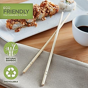 Stock Your Home Disposable Bamboo Chopsticks, Bulk Chopsticks (50 Count), Separated Bamboo Chop Sticks for Sushi, Chinese, Japanese, and Asian Food, Smooth Wooden Chopsticks, Disposable Chopsticks