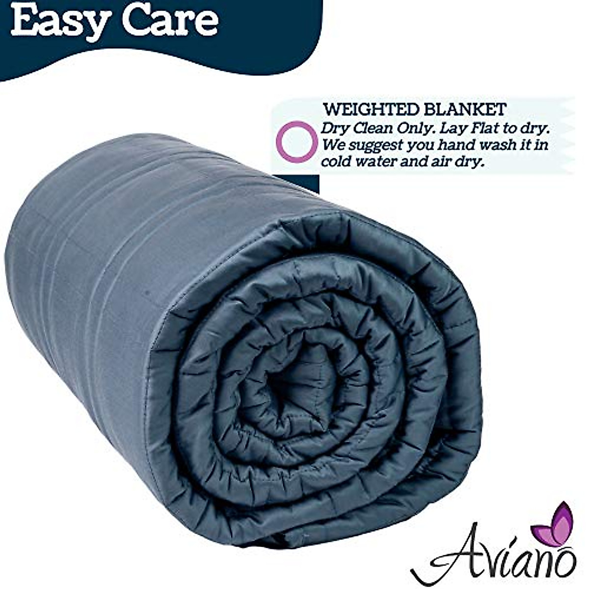 Aviano Premium Bamboo Cooling Weighted Blanket for Adults - 20 lbs (Stone Blue) for Queen Size Bed (60x80 in.) - Heavy Blankets for Restlessness