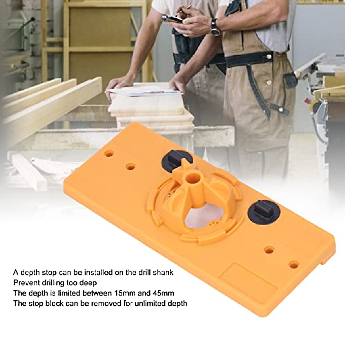 Hinge Drilling Hole Jig Concealed Hinge Hole Saw Jig,Hinge Jig Kit Hinge Jig kit Hinge Hole Cutter Hinge Hole Cutter ABS Tool (Yellow)