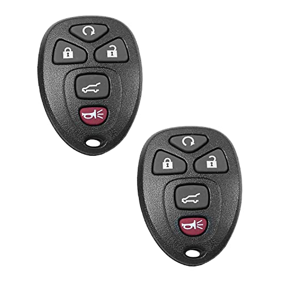 2Pcs Keyless Entry Remote Control Car Key Fob Fit for Chevy Traverse Tahoe Suburban/Buick Enclave/Cadillac Escalade/07-2016 GMC Acadia Yukon Replacement Remote Control 5 Buttons OUC60270 OUC60221
