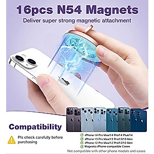 SURITCH Magnetic Cell Phone Ring Holder Grip for iPhone 14/13/12(pro, pro max, Plus, Mini), Finger Grip Folding Adjustable Kickstand for All Magsafe iPhone-Compatibles, Lavender