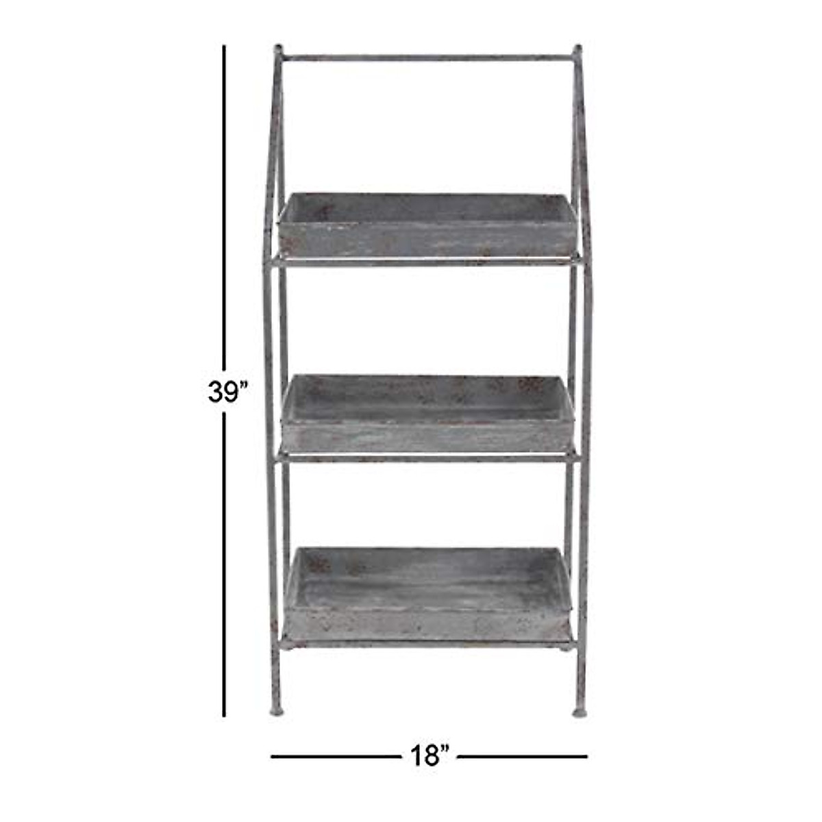 Deco 79 Plantstand, 11" W x 39" H, Gray