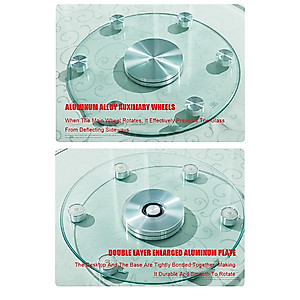 LWQFHI Lazy Susan Turntable Glass Lazy 80cm Lazy Susan Round Turntable On Table, Clear Tempered Glass Rotating Serving Tray for Dining Table 80cm