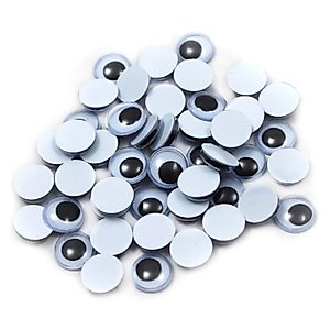 Creative Arts by Charles Leonard Wiggle Eyes, Round, 7mm, Black, 50/Bag (64507)