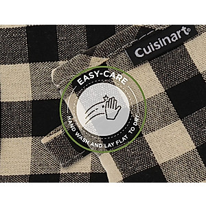 Cuisinart Buffalo Check Mini Oven Mitts - 2 Pack, Black and Ivory Plaid Design - Handle Hot Kitchen Items Safely - Non-Slip Grip Mini Oven Gloves with Insulated Pockets - 5.5 x 7.25 Inches