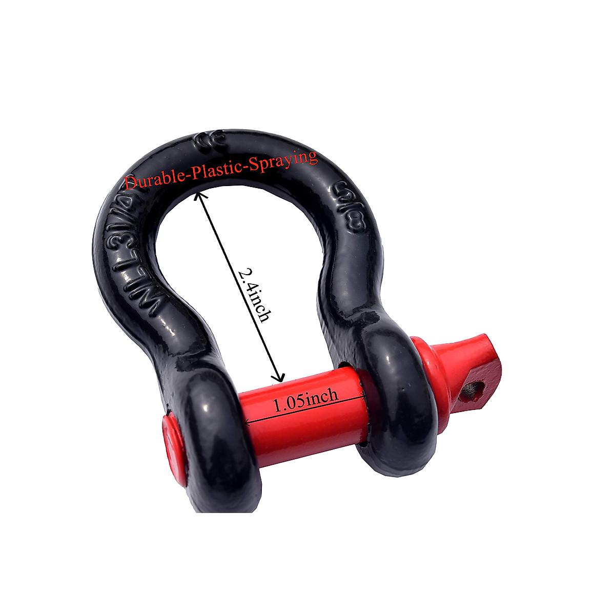 QIQU 3/4"×20ft Kinetic Recovery Rope & 5/8" D Shackle, Heavy Duty Vehicle Tow Ropes,Energy Rope,Double Braided Nylon Kinetic Rope (3/4"×20ft, Black 2)