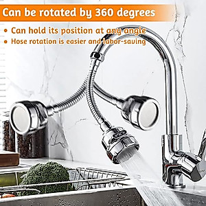 3 Pieces Kitchen Tap Head Fucet Aerator, 360 Degree Rotatable 3 Mode Adjustable Faucet Extender Kitchen Faucet Head Replacement for Bathroom Kitchen