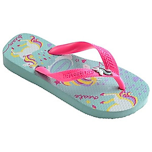 Havaianas Kid's Fantasy Flip Flop Sandal, Ice Blue/Shocking Pink, 13-1 M US Little Kid