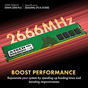 A-Tech 32GB (2x16GB) DDR4 2666 MHz UDIMM PC4-21300 (PC4-2666V) CL19 DIMM Non-ECC Desktop RAM Memory Modules