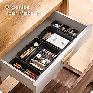【𝟯𝟮𝗣𝗰𝘀】【Black】A-LUGEI Tool Box Organizer Tray Divider Set, Desk Drawer Organizer, Garage Organization and Storage Toolbox Accessories for Rolling Tool Chest Cart Cabinet Work Bench Parts Hardware