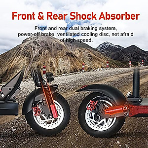 Electric Scooter 1200W/500W, 28-30 Mph & 28-43 Miles Electric Scooter for Adults, 48V Large Capacity Battery, 10'' Off Road Tires Dual Disc Brake, Folding E Scooter for Commuting/Off Road