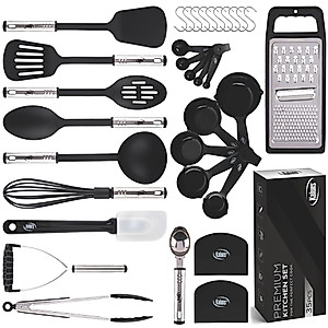 Kitchen Utensils Set, Cooking Utensil Set Kitchen Gadgets, Pots and Pans set Nonstick and Heat Resistant, 24 Pcs Nylon and Stainless Steel, Spatula Set, Apartment Essentials Kitchen Cookware Sets
