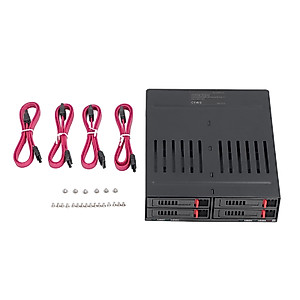 Tangxi 4 Bay HDD Cage 2.5in SATA Ⅰ, SATA Ⅱ, SATA Ⅲ, HDD,Hard Disk, SSD, 5.25in Drive Tray, Computer PC Case Internal 4 Bay 9.5mm 12.5mm Thick Bottom Hard Drives SSDs 6Gbps for Wins