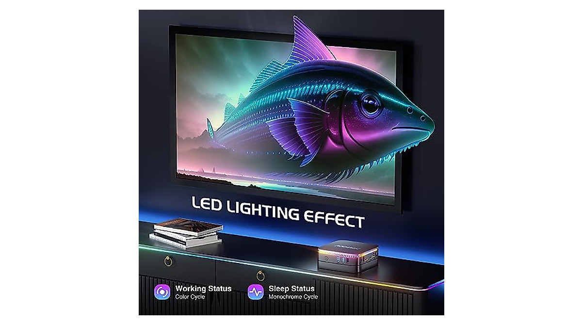 Mini PC RGB AK1 Plus, Intel N95(up to 3.4GHz) 12th Gen Processor Mini ...