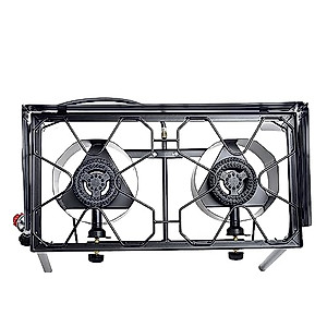 Flame King 200,000 BTU Propane Burner Gas Stove Heavy Duty Turkey Fryer/Camp Cooker, Portable with Stand Great for Outdoor Cooking, Home Brewing & Canning