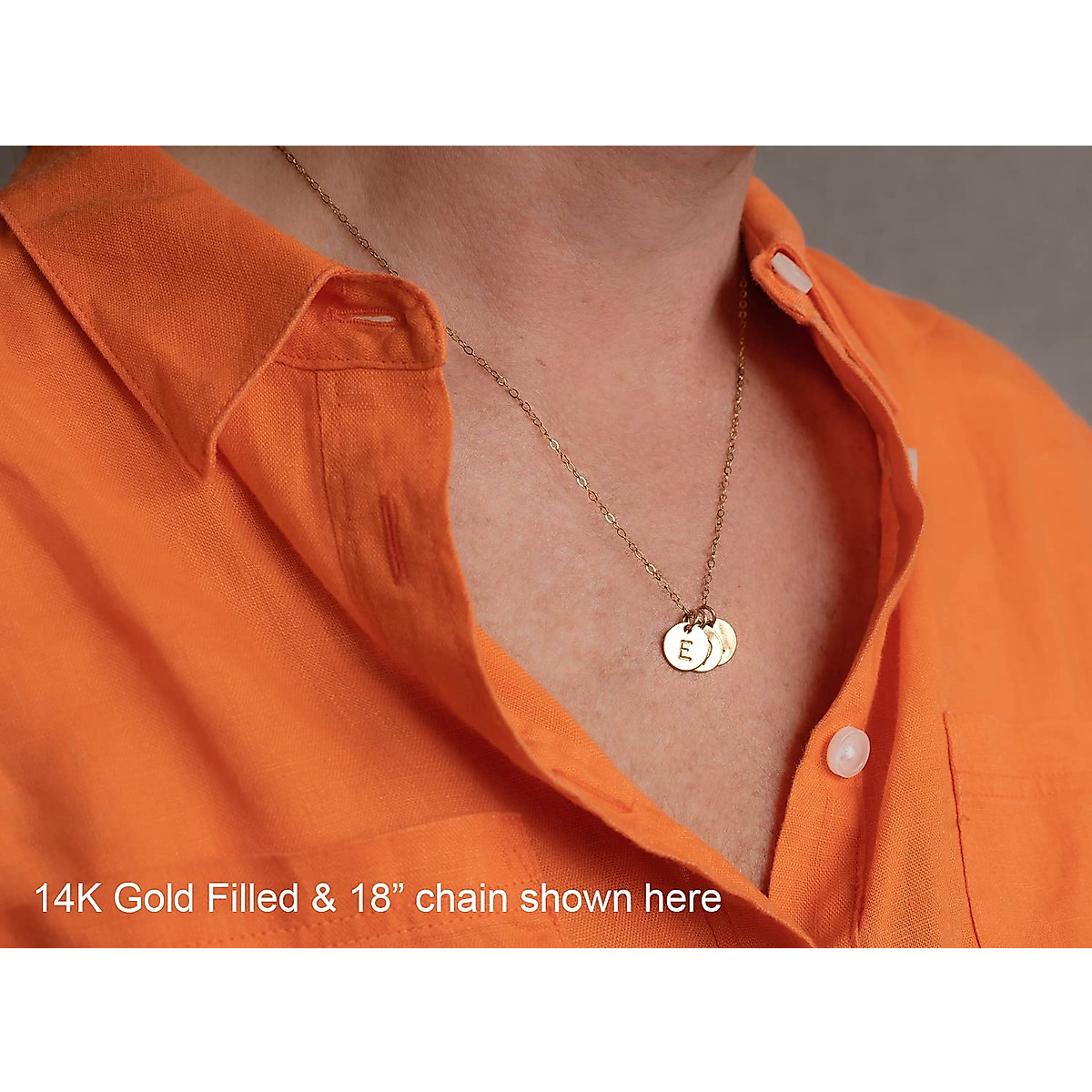 EFYTAL Initial Necklaces for Women, Small and Dainty Mom Necklace, 14k Gold Filled or Sterling Silver Necklace with Initial, Letter Charm, Push Presents for New Mom