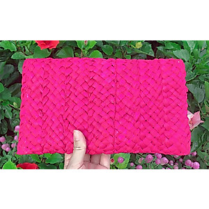 alilove Straw Clutch Bags for Women Summer Evening Handbags Bride Wedding Purse Vacation Beach Clutch Handmade Woven Envelope Wallet