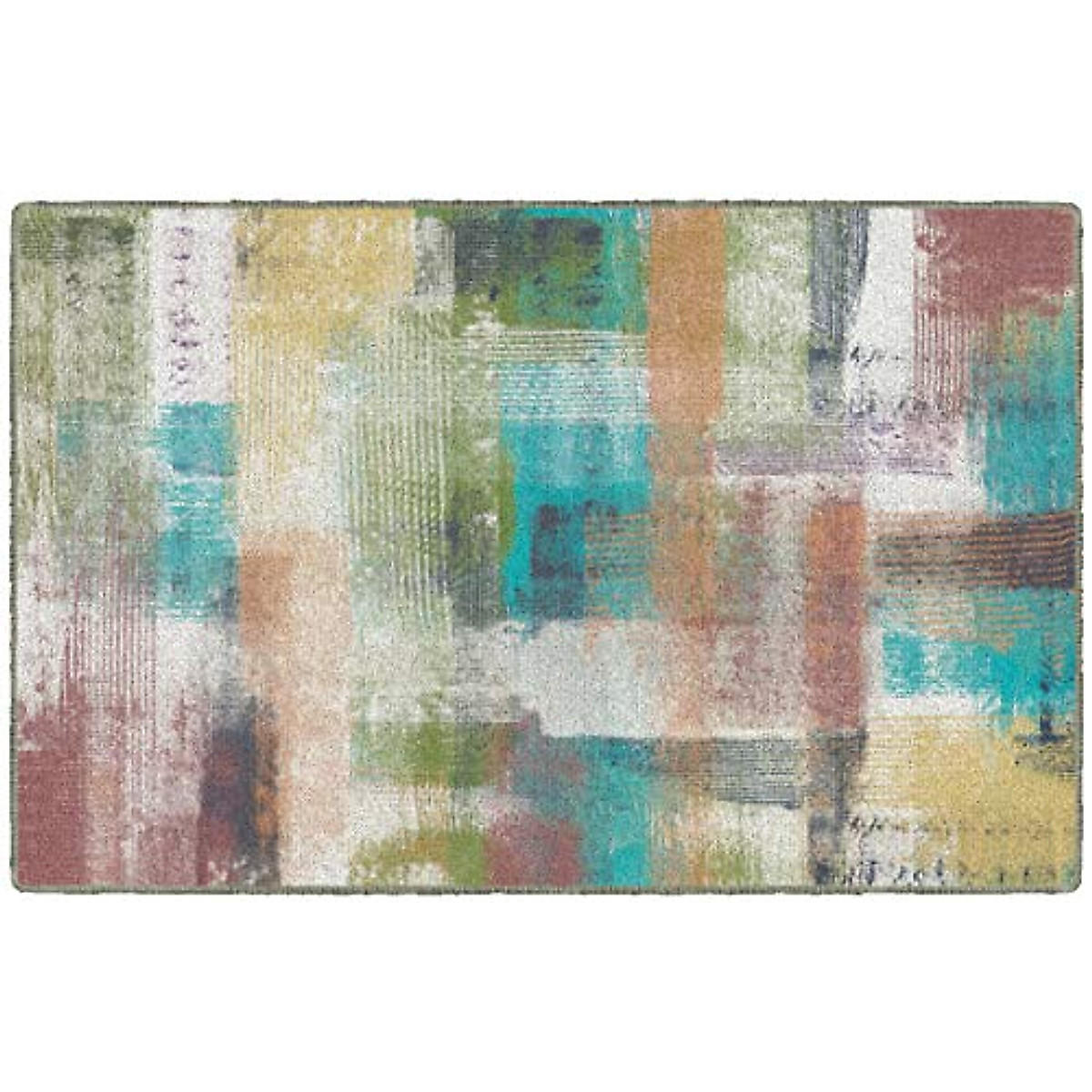 Brumlow MILLS Zora Abstract Machine Washable Indoor/Outdoor Area Rug for Home Office, Living Room or Bedroom Carpet, Dining or Kitchen Runner Rug, 30" x 46", Green